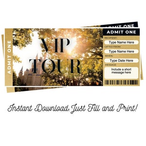 Editable Mickey VIP Tour Ticket, Surprise Trip Reveal, Customize and ...