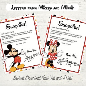 Editable Letters From Mickey and Minnie Trip Reveal - Etsy