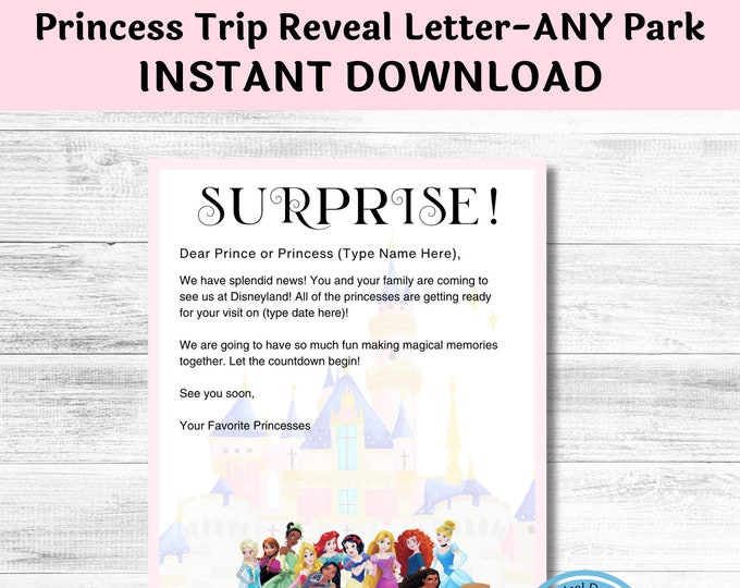 Princesses Letter Template - Etsy