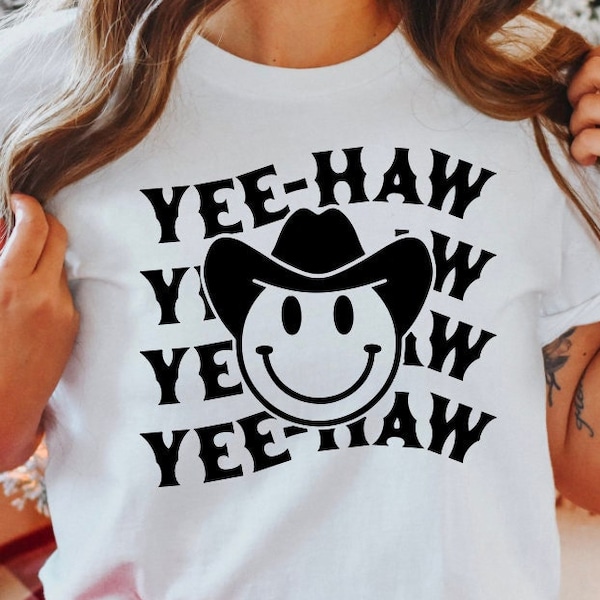 Cowgirl Smiley Face Svg - Etsy