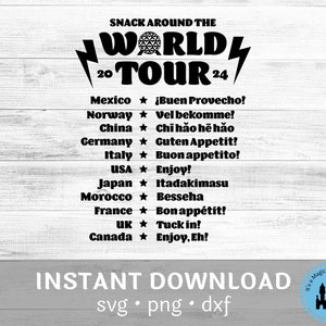 Epcot Snack Around the World Tour Shirt Epcot Group Shirts INSTANT ...