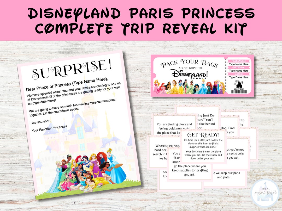 Princess Trip Reveal Paris Theme Park Bundle Gift for Kids Scavenger ...