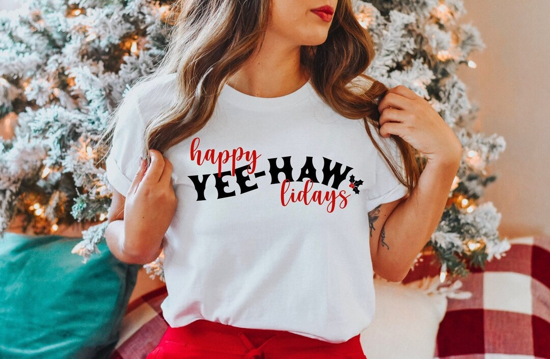 Happy Yee Haw Lidays Country Christmas SVG Matching Family Christmas ...