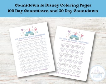 Mickey and Minnie Countdown Balloon Colouring Chart Digital Download - Etsy