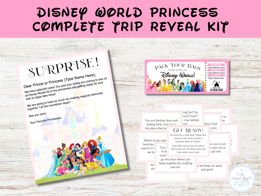 Trip Reveal Princess Florida Theme Park Bundle Gift for Kids Scavenger ...