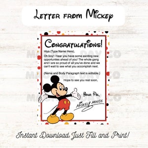 Congratulations Letters Mickey and Minnie Graduation Promotion Editable ...