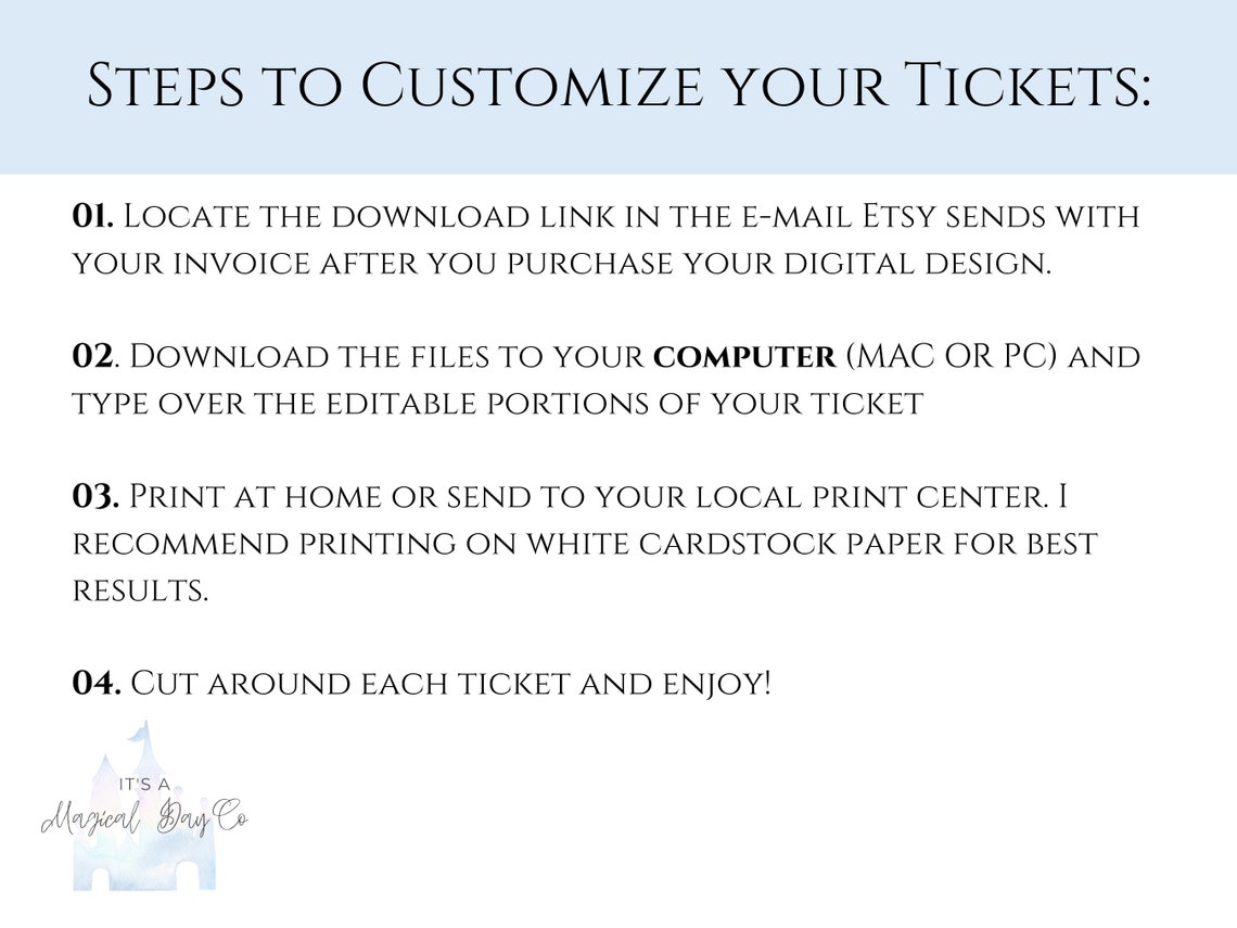 Editable California Theme Park Surprise Ticket INSTANT DOWNLOAD ...