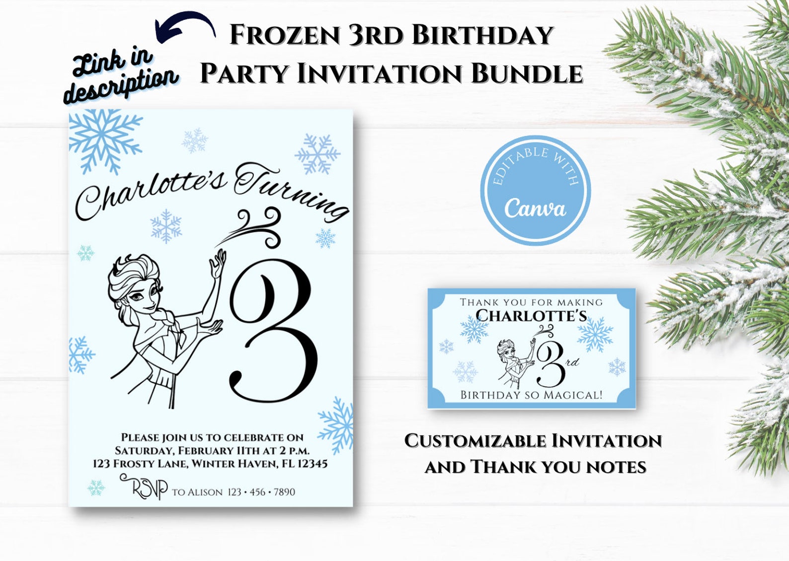 Elsa Birthday Girl 3rd Birthday Queen Elsa Princess Birthday - Etsy