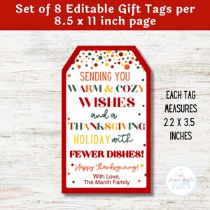 Thanksgiving Gift Idea for Teachers Personalized Gift Tags Staff Care ...