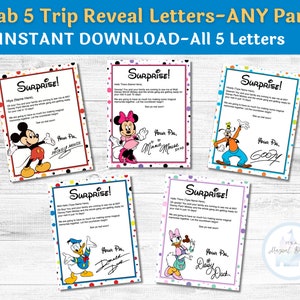 Editable Letters From Mickey Minnie Donald Daisy and Goofy, Trip Reveal ...