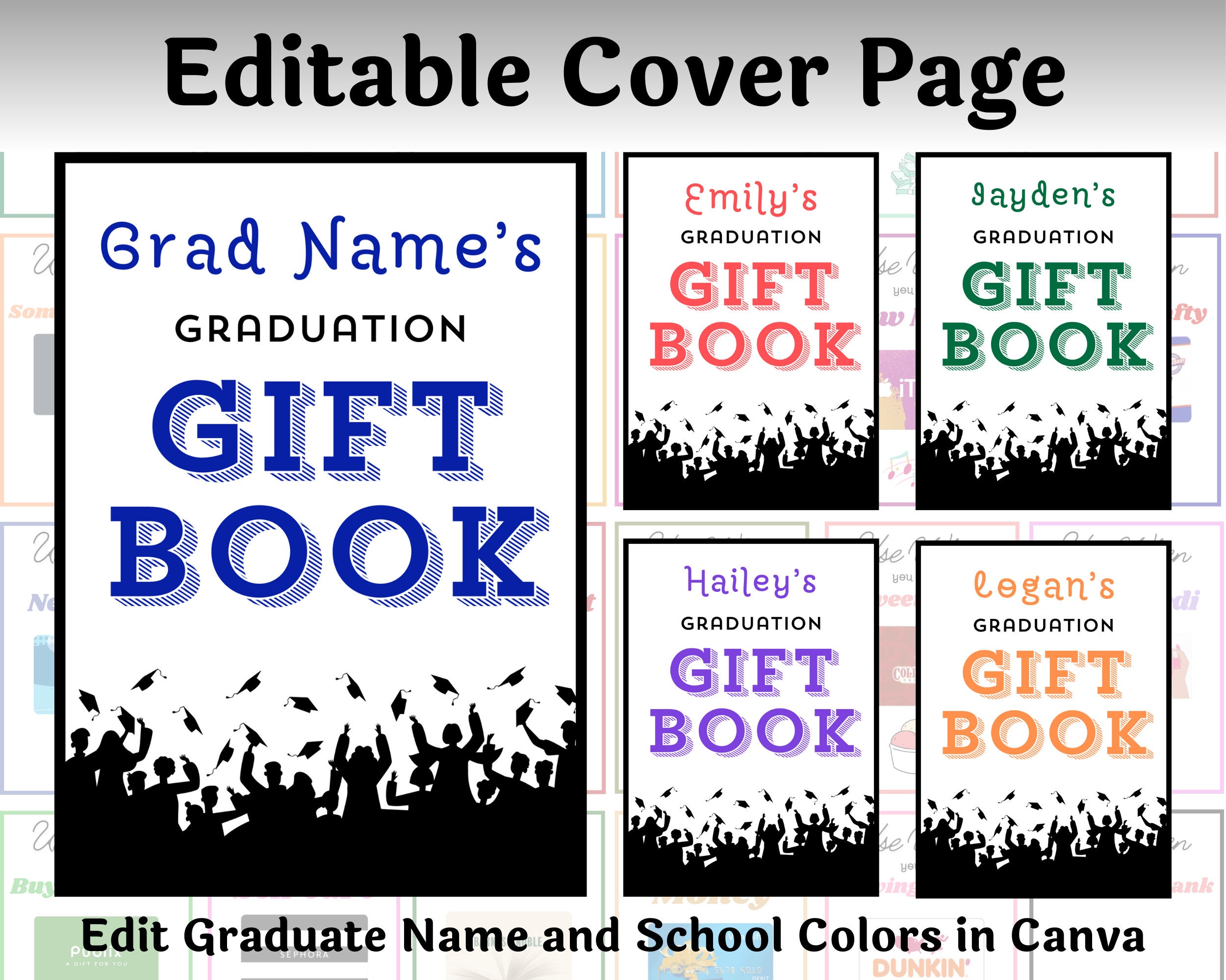 Editable Graduation Gift Card Book Last Minute Gift for Grad Gift Card ...