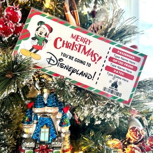 Editable California Theme Park Trip Reveal Stitch Ticket Christmas Gift ...