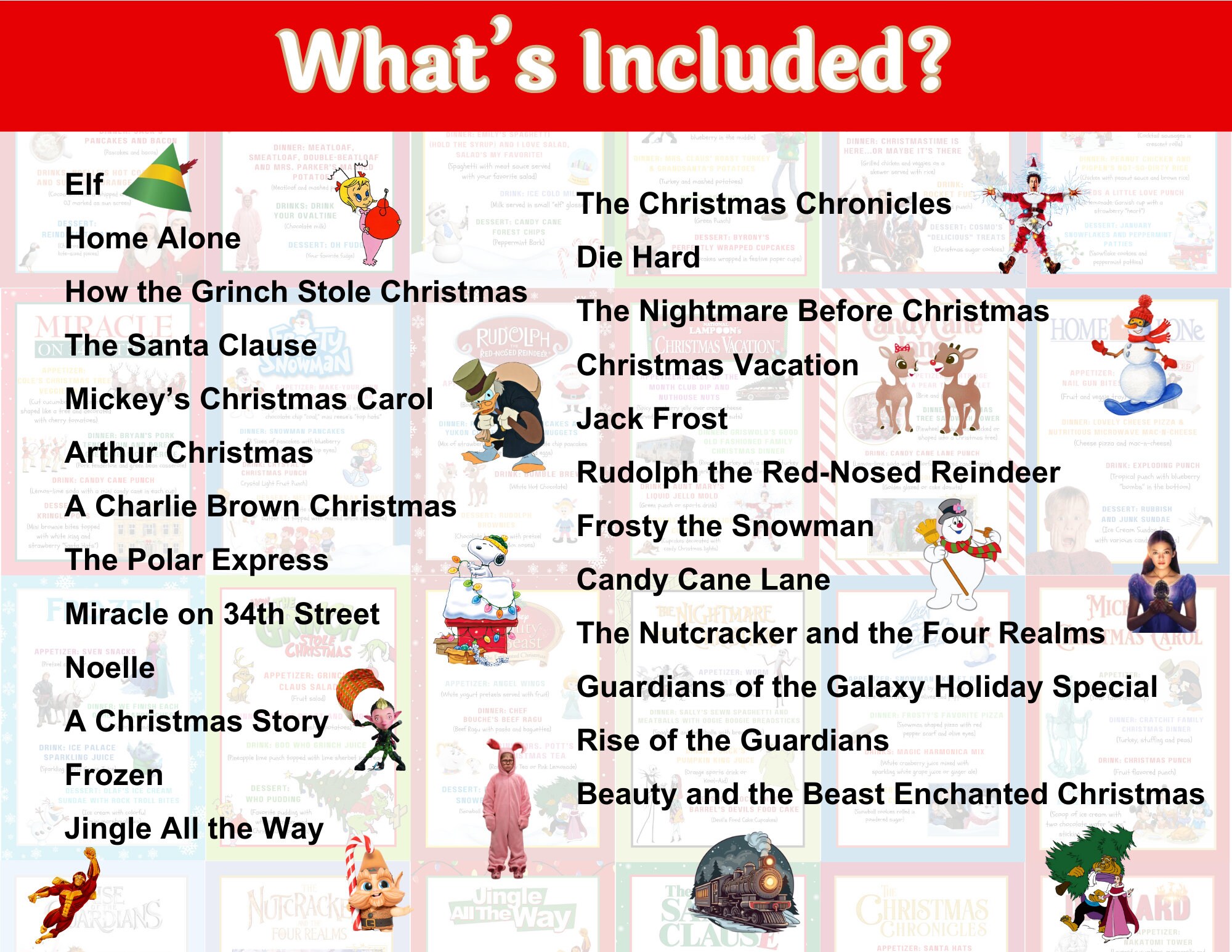 25 Christmas Dinner and a Movie Night Menus | Christmas Movie Night ...