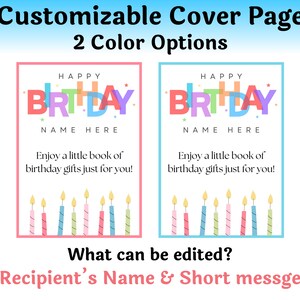 Editable Birthday Gift Card Book Last Minute Birthday Gift Adult ...