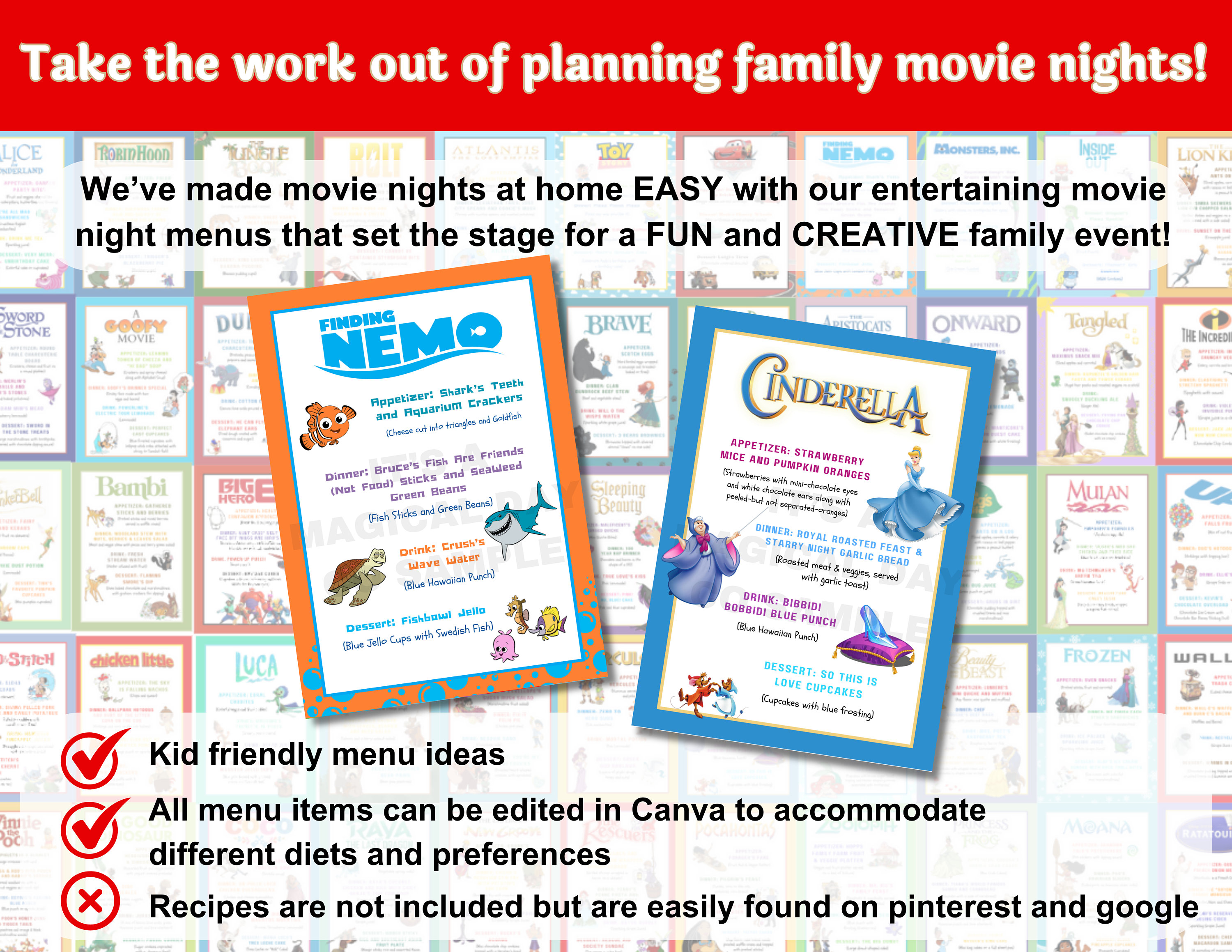 56 Dinner and a Movie Night Menus | Mystery Movie Night Ideas for ...