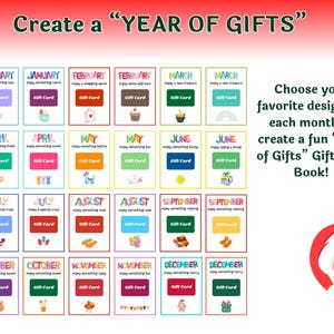 Editable Christmas Gift Card Book Year of Gifts Teen Christmas Gift ...