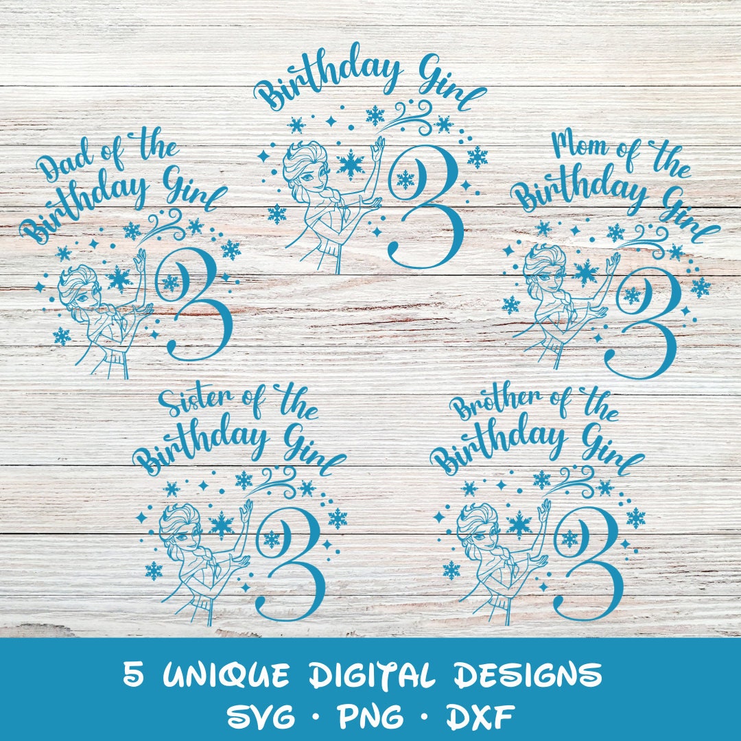 Elsa Birthday Girl 3rd Birthday Family Designs Family of Birthday Girl ...
