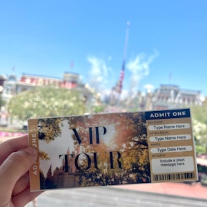 Editable Mickey VIP Tour Ticket, Surprise Trip Reveal, Customize and ...