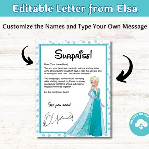 Elsa and Anna Trip Reveal Letters, Set of 2 Editable Letters, Frozen ...