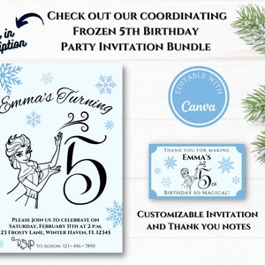 Elsa Birthday Girl 5th Birthday Queen Elsa Princess Birthday INSTANT ...