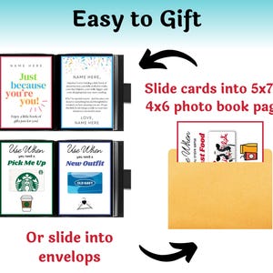 Editable Just Because Gift Card Book Last Minute Gift Child Teen or ...