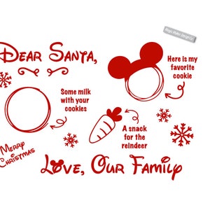 Milk and Cookies Santa Mickey Christmas Placemat INSTANT DOWNLOAD ...