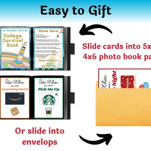 Editable College Survival Gift Card Book Last Minute Gift for Grad Gift ...