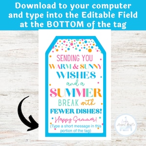 End of Year Gift Idea for Teachers Personalized Gift Tags Staff Care ...