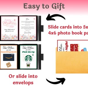 Editable Mother's Day Gift Card Book for Mom Gift Card Holder Last ...