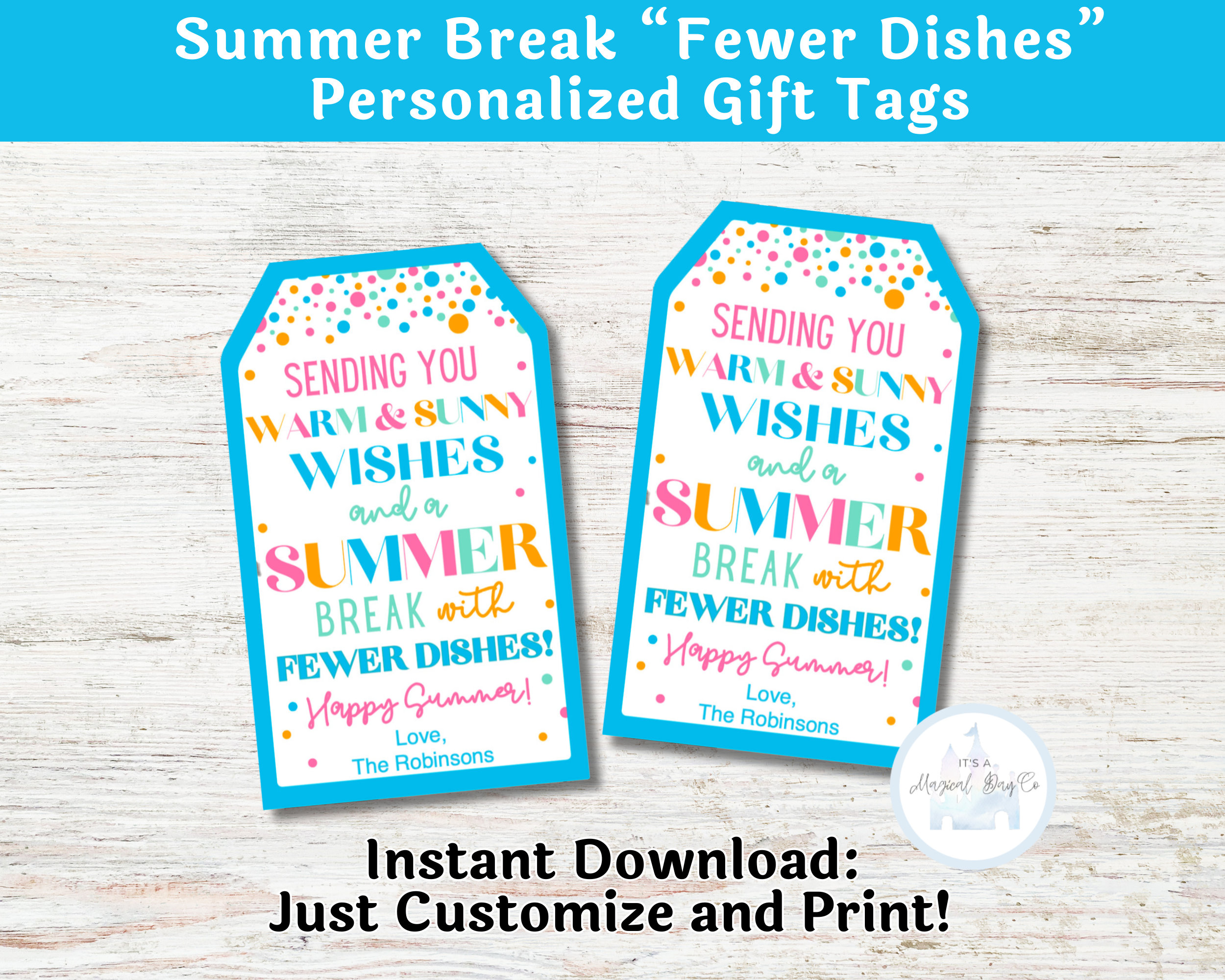 End of Year Gift Idea for Teachers Personalized Gift Tags Staff Care ...