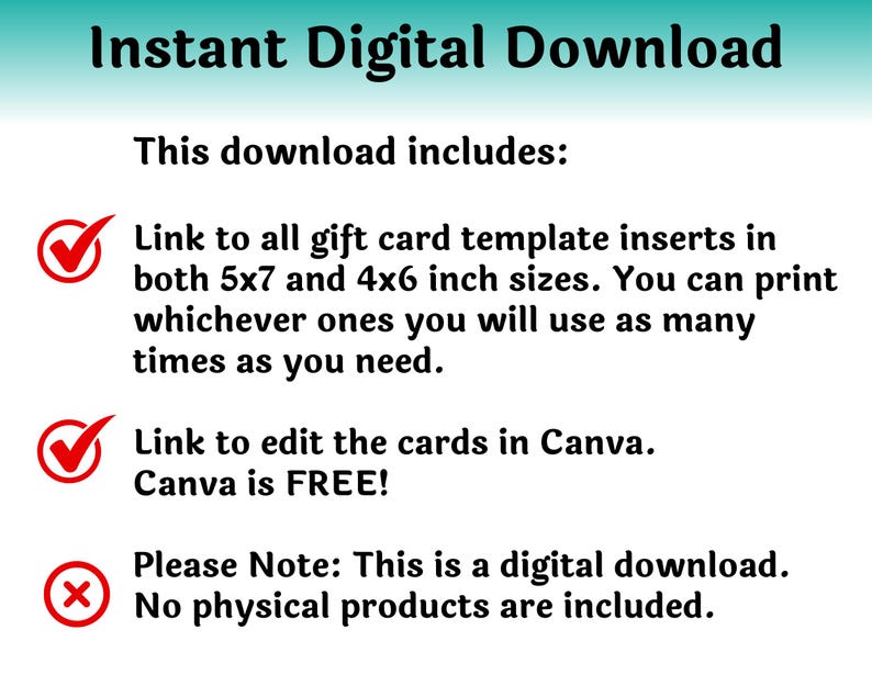Editable Summer Fun Gift Card Book Last Minute Gift Child Teen or Young ...