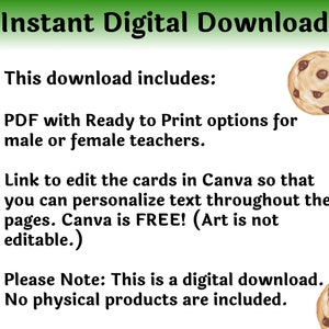 Editable If You Give a Teacher a Cookie Gift Book Cute Gift for ...