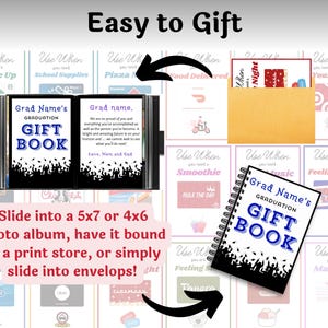 Editable Graduation Gift Card Book Last Minute Gift for Grad Gift Card ...