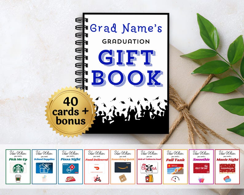 Editable Graduation Gift Card Book Last Minute Gift for Grad Gift Card ...