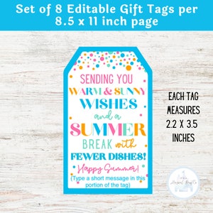 End of Year Gift Idea for Teachers Personalized Gift Tags Staff Care ...
