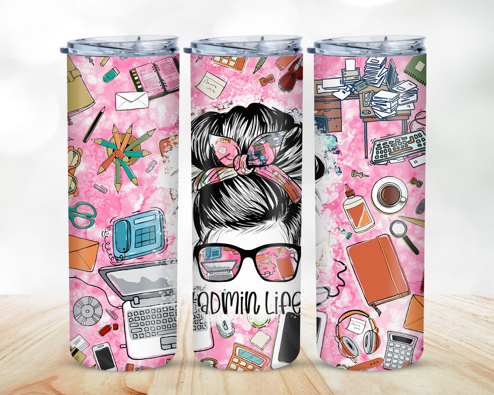 Admin Life, 20 Oz Stainless Steel SS Skinny Tumbler, Career Tumbler ...