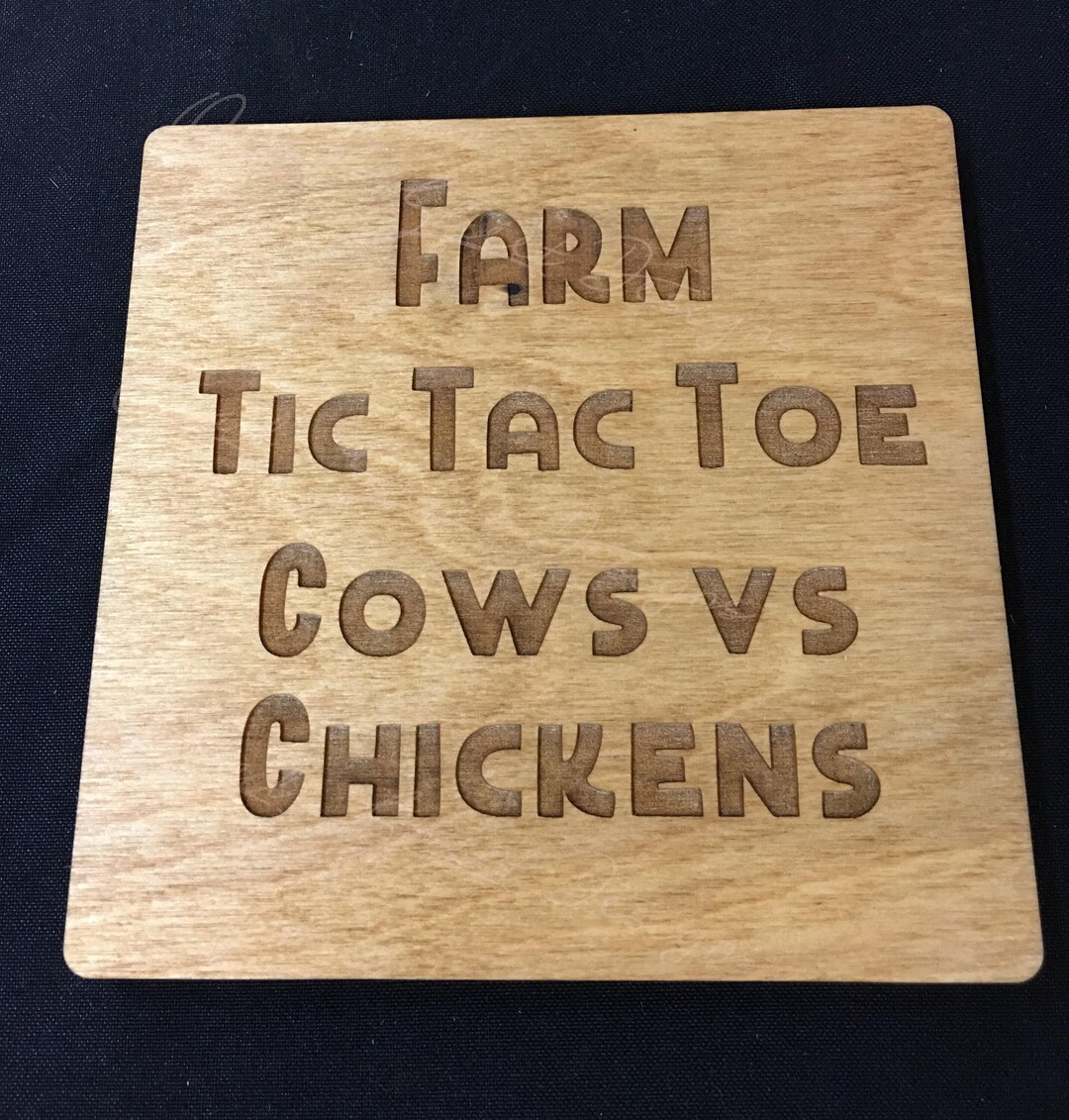 Wooden Farm Game Tic Tac Toe- Cows VS Chickens-board Game- Classic- for ...