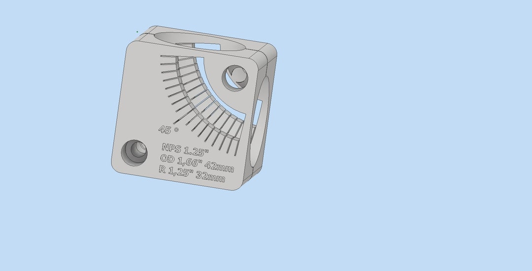 3d Print File for NPS 1-1/4" DN 32 Radius 1.25" Elbow Cutting Fixture ...
