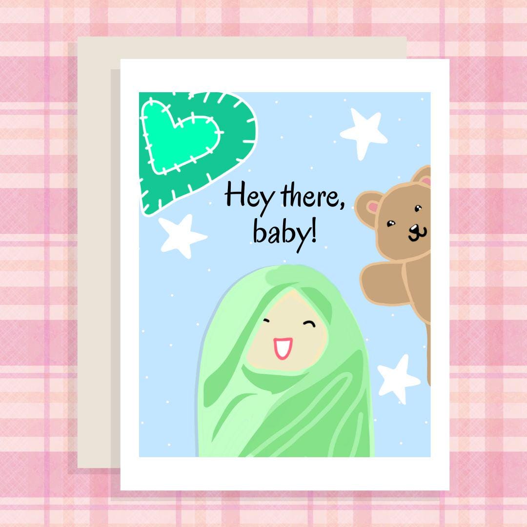 Hey There Baby! Pastel Boy Girl Newborn Baby First Birthday Card - Etsy
