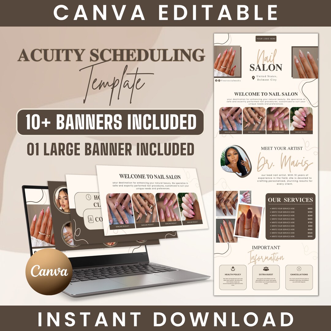 Acuity Scheduling Template Nail Tech, Acuity Scheduling Template, DIY ...