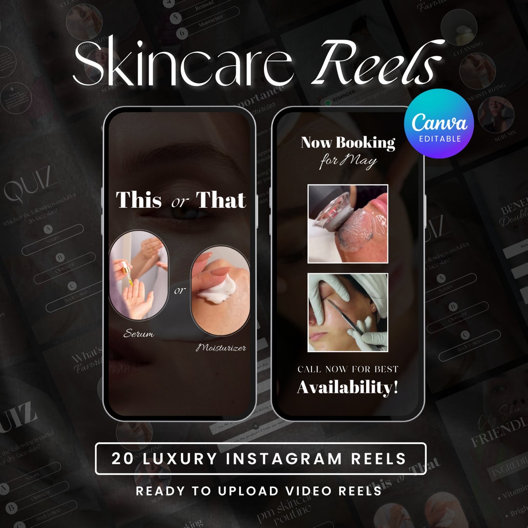 20 Skincare Reels, Esthetician Reels, Skincare Routine Reel Video ...