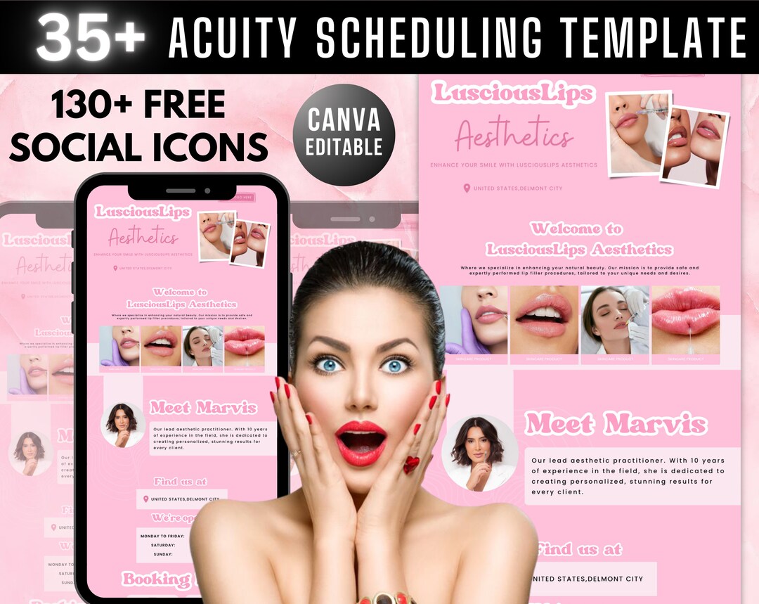 Acuity Scheduling Template, Lip Filler Acuity Website, DIY Acuity ...