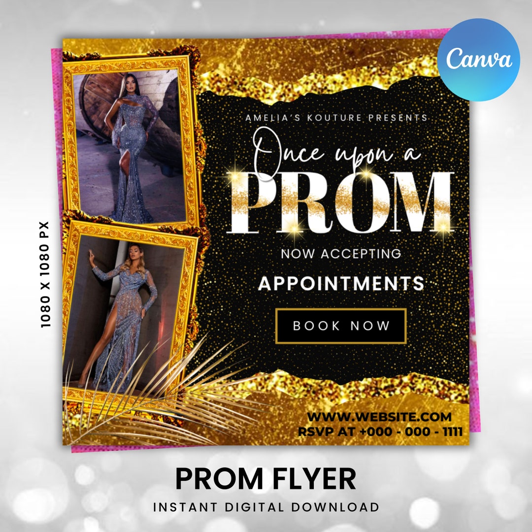 Prom Dress Flyer, Prom Send off Flyer, Prom Flyer, Prom Send off ...