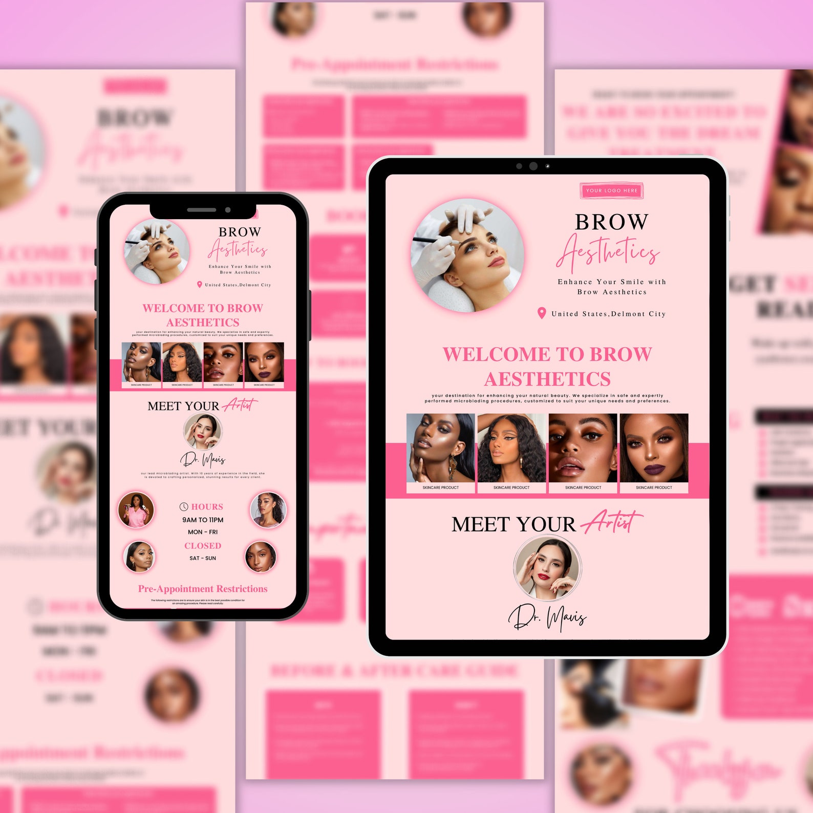 PMU Microblading Acuity Scheduling Template, DIY Scheduling Template, Website Template, Pmu ...