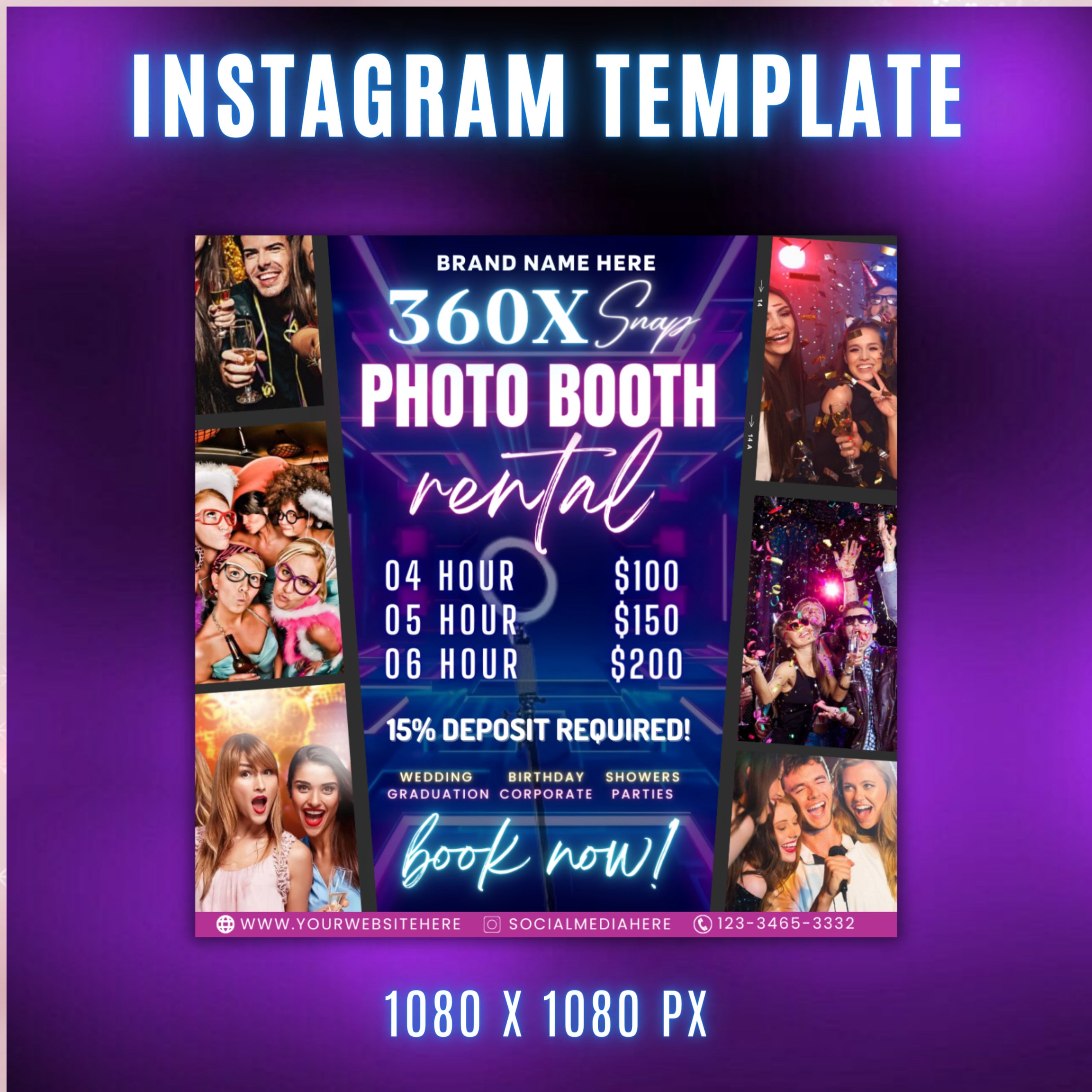 360 Photo Booth Instagram Template 50 Photo Booth Templates - Etsy