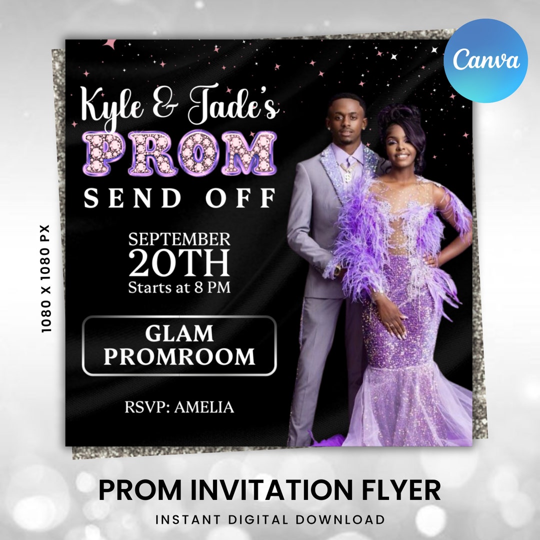 Prom Invitation, Prom Send off Flyer, Prom Invitation Flyer, Prom Flyer ...