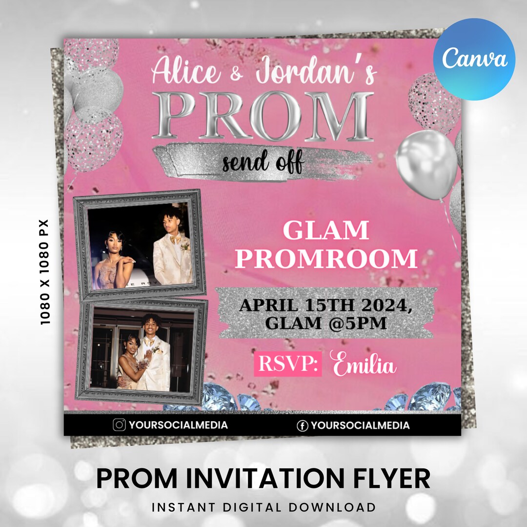Prom Invitation, Prom Send off Flyer, Prom Invitation Flyer, Prom Flyer ...