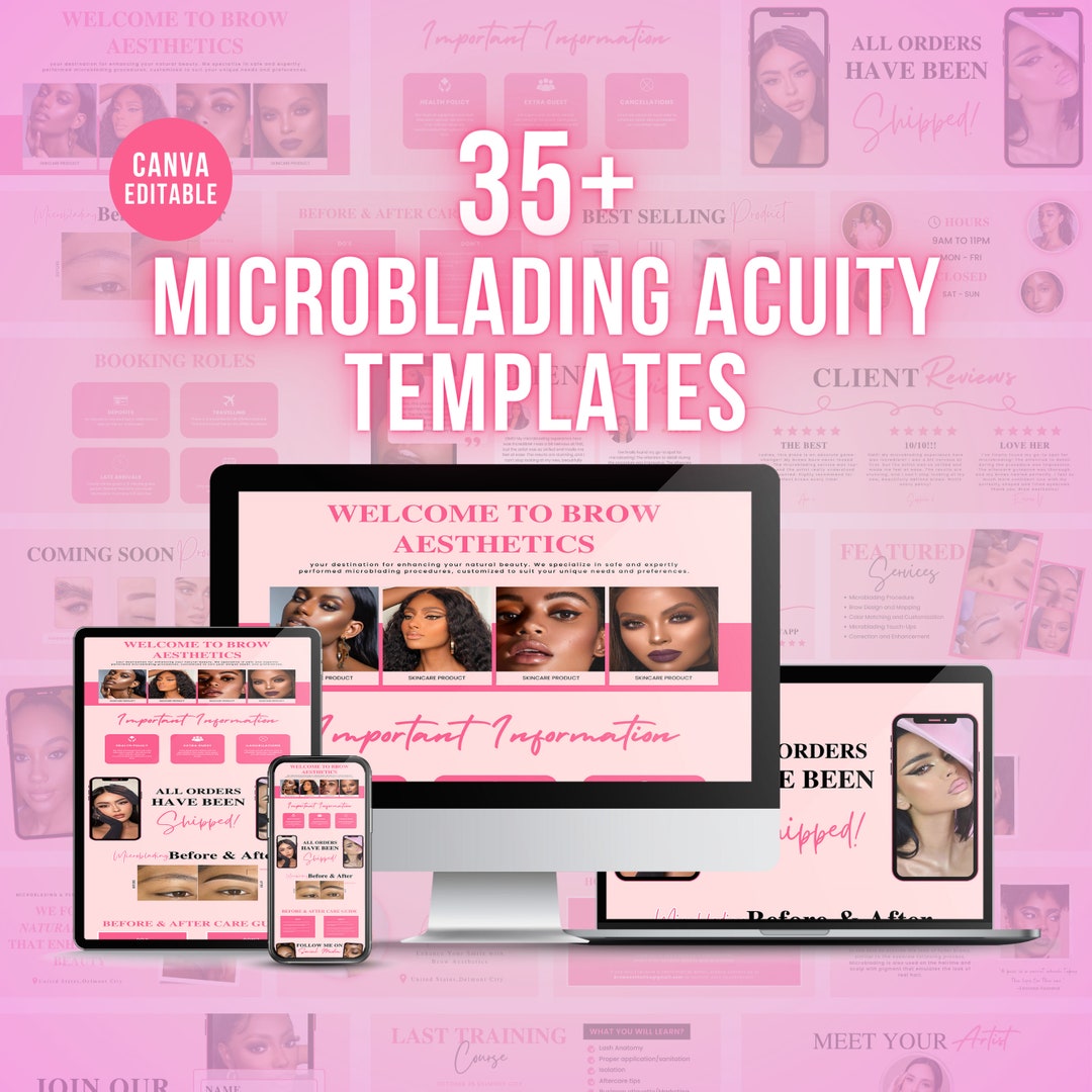 PMU Microblading Acuity Scheduling Template, DIY Scheduling Template, Website Template, Pmu ...