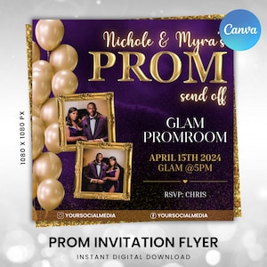 Prom Invitation, Prom Send off Flyer, Prom Invitation Flyer, Prom Flyer ...