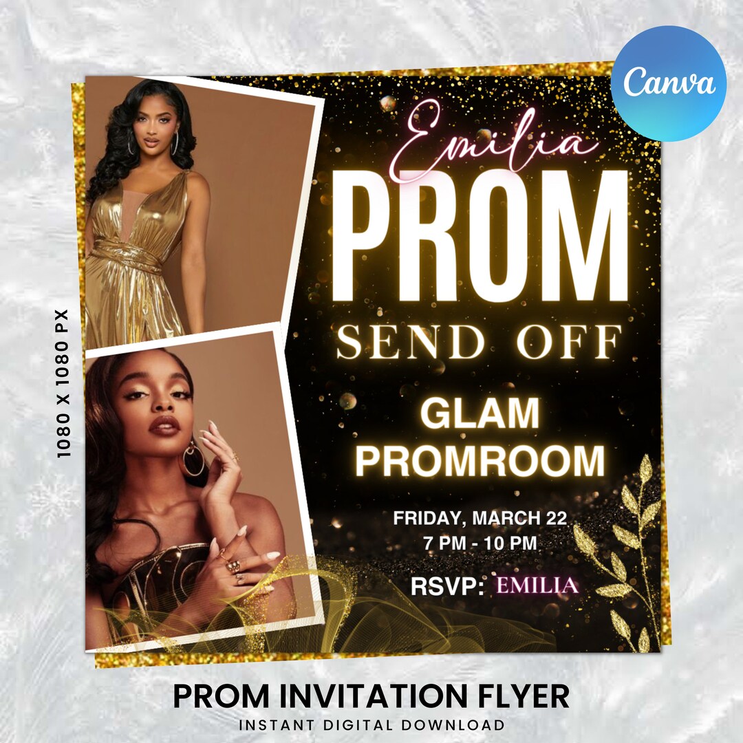 Prom Invitation, Prom Send off Flyer, Prom Invitation Flyer, Prom Flyer ...